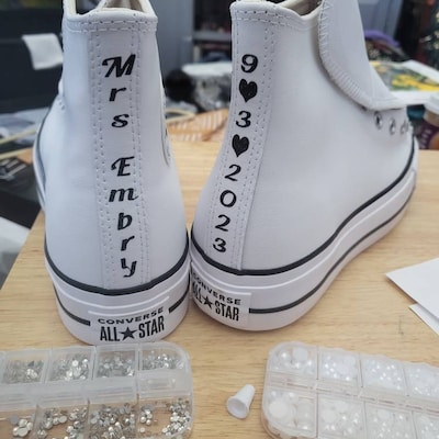Iron on Decal Custom, Do It Yourself Shoe Stickers, Custom Wedding Text ...