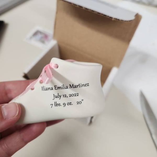 Personalized Porcelain Baby Shoe: Birth Stats Keepsake - Etsy