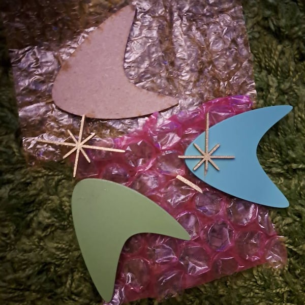 Mid Century Modern Boomerang Magnets Set of 3 Retro Kitchen Mid Century ...