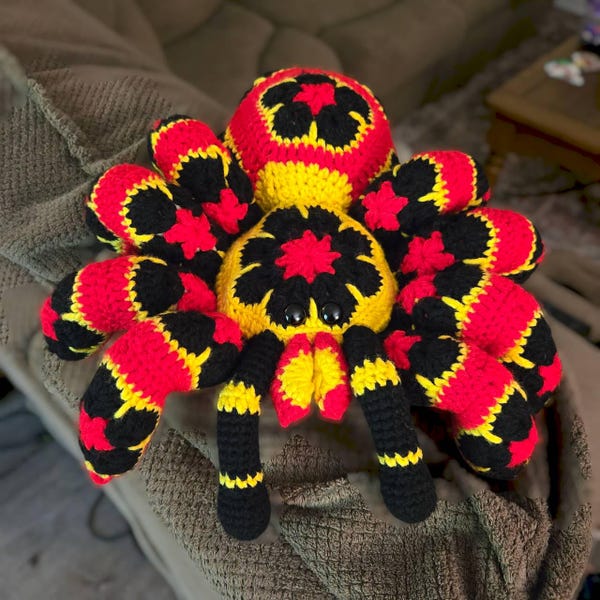 Crochet Pattern Solid Shapes Giant Tarantula Spider African Flower PDF ...