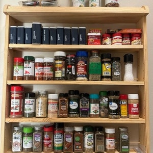 Customizable Countertop Spice Rack, Fixed Shelves, Assorted Wood Types ...