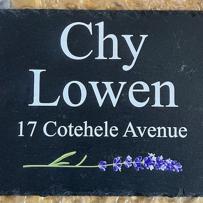 Rustic Lavender Slate House Sign Farmhouse Plaque Door Number 30 X 20cm ...