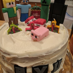 Minecraft Fondant Edible Cake Topper Set - Etsy