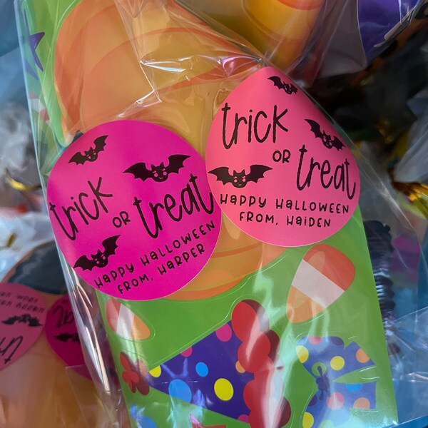 Trick or Treat Bag Stickers | Halloween Labels | Custom Halloween ...