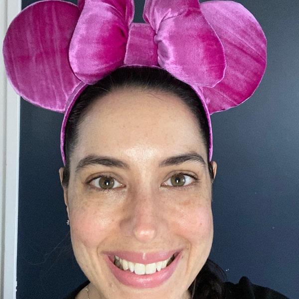 Raspberry Velvet Mouse Ears - Etsy