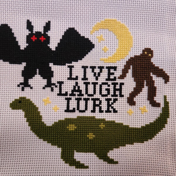 Live Laugh Lurk Cross Stitch Pattern Design - Etsy