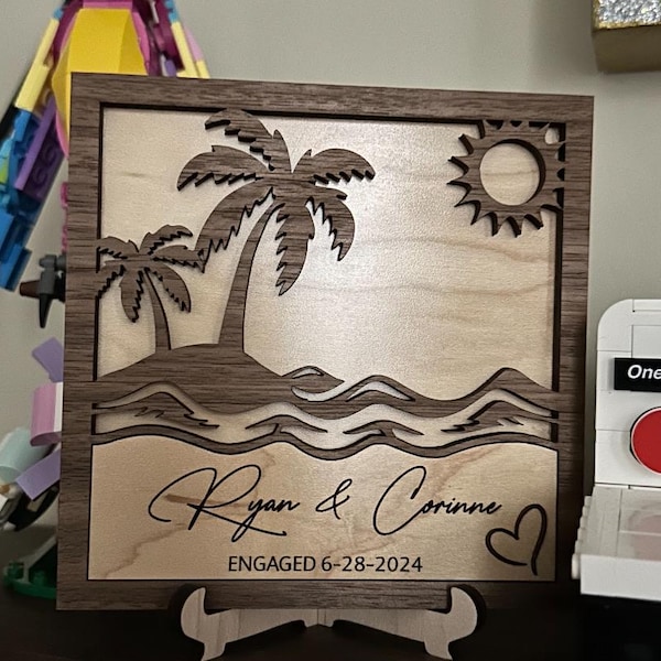 Personalized Wooden Sign Couple Names Wood Sign Custom Engagement Gifts ...