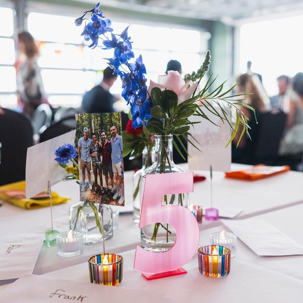 Modern Table Numbers, Custom Colorful Table Numbers for Wedding, Simple ...