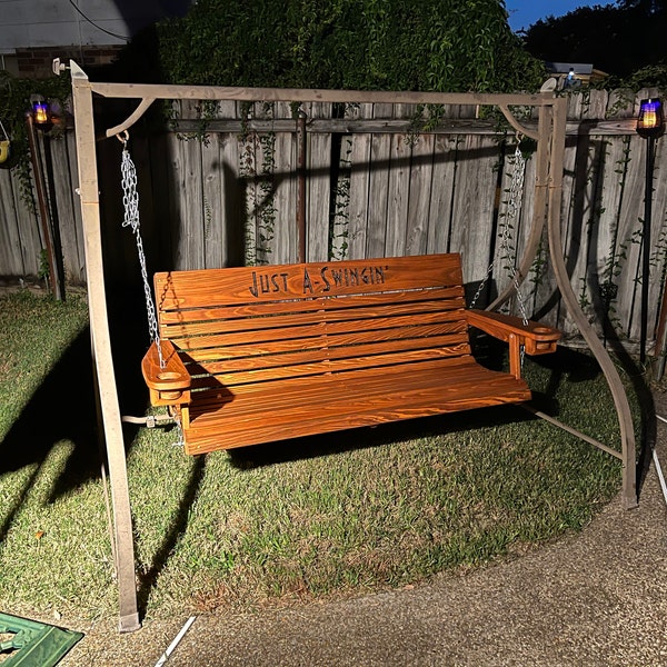 Single Porch Swing Chair (pair) - Handmade 2ft Cypress Porch Swing With ...