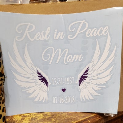 Rest in Peace Window Decal, Passed Away Decal, Remembrance Decal, Death ...