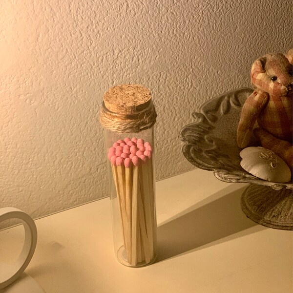 3.4" Long Blush Pink Tip Long Wooden Matchsticks for Home Decor, 100 ...