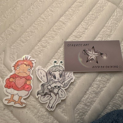 Ponyo Heart Studio Ghibli Stickers Cute Sparkle Holographic Sticker ...