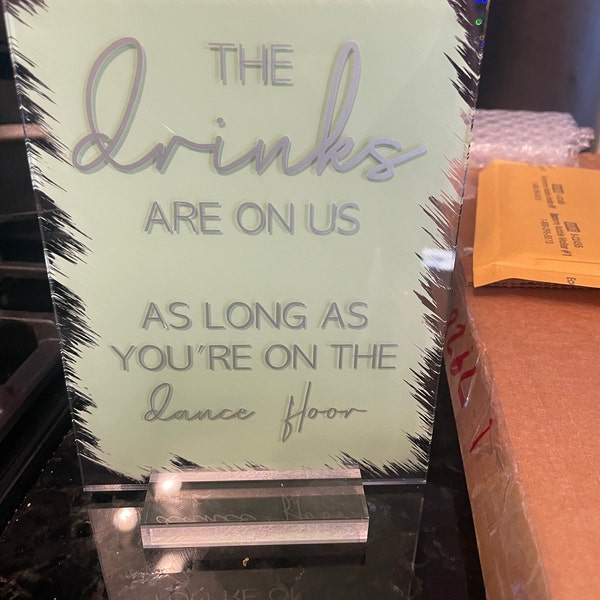 Funny Bar Wedding Sign | the Drinks Are on Us as Long as You're on the ...