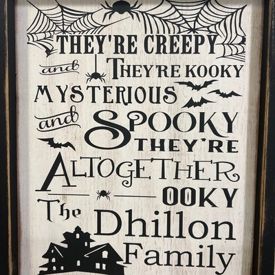 Adams Family Personalized Sign Halloween Sign Personalized Family Sign ...