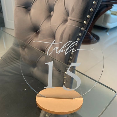 Round Table Numbers With Stand Custom Paint Brush Style Background or ...