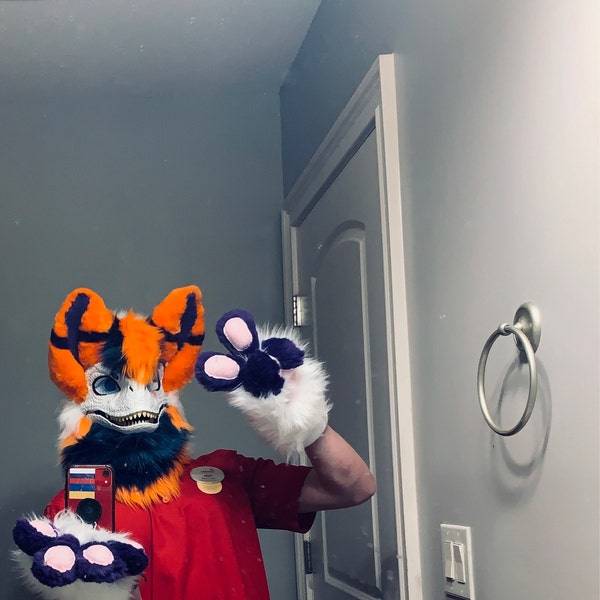 Red Clown Dino Cow Mini Partial Fursuit - Etsy UK