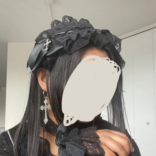 White Rabbit Lace Lolita Headband - Gothic Hair Accessory - Etsy