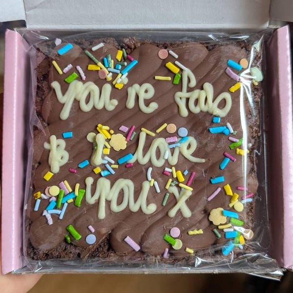 Mini Heart Brownie Slab / Postal Brownies / Letterbox Brownies / Love ...