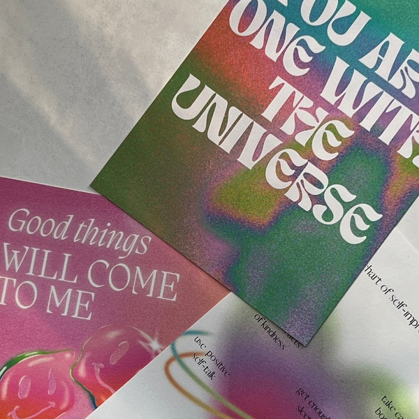 Pink Daily Affirmations Aura Poster ~ Affirmation Print ~ Mental Health ...