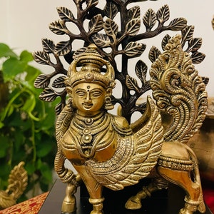 Kamdhenu Cow With Kalpvruksh tree of Life in Brass 23cm | Etsy