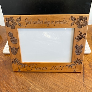 Hawaii Picture Frame 5x7 Vacation Custom Laser Engraved Frame - Etsy