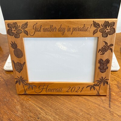 Hawaii Picture Frame 5x7 Vacation Custom Laser Engraved Frame - Etsy