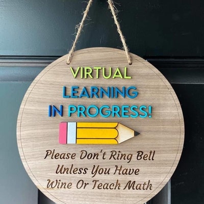 Virtual Learning in Progress Door Sign Homeschool Decor Door - Etsy