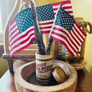 Spindle Flags, American Flag, Patriotic Decor, Vintage Spindles ...