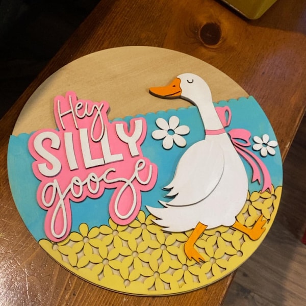 Silly Goose Door Hanger SVG: Laser Cut File, Funny Porch Sign - Etsy