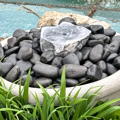 Polished Rock Water Fountain Bird Bath Garden Décor Handmade Garden ...