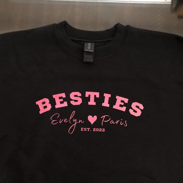 Custom Bestie Sweatshirt & Hoodie, Best Friend Sweatshirt, Bestie ...