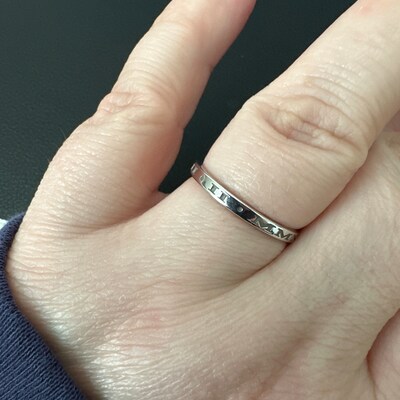 Custom Graduation Band 14kt Solid Yellow Gold or White Gold, Stackable ...