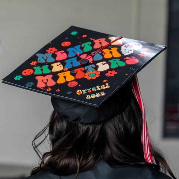 Mental Health Matters Graduation Cap Topper, Customized Psychology Cap ...
