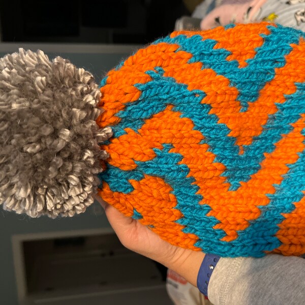 KNITTING PATTERN: Chevron Beanie Knit Pattern, Hat Knitting Pattern ...