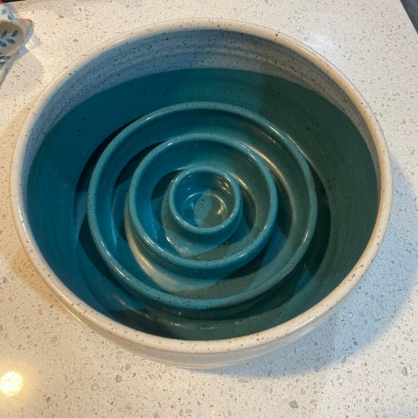 Slow Feeder Handmade Ceramic Dog Bowl - Etsy