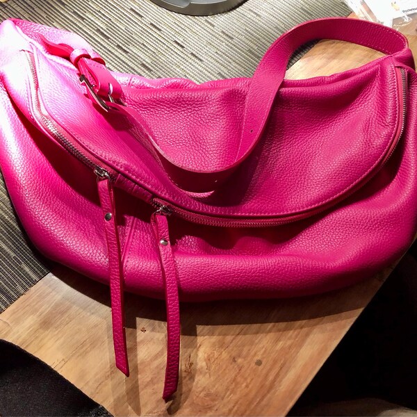 IDA XXL Extra Large Leather Bum Bag Shoulder Bag Large Halfmoon Bag ...