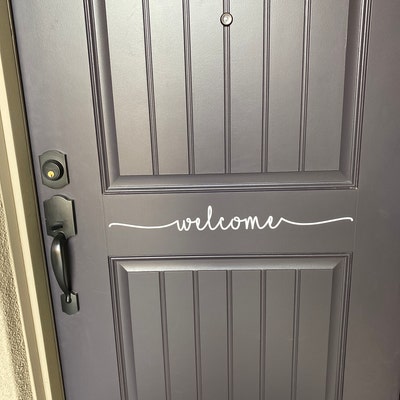 Front Door Welcome Decal, Cute Welcome Sticker Greeting for Home, House ...