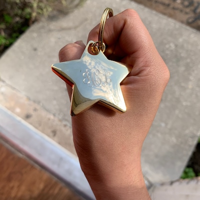 Personalized Gold Star Keychain Engraved Free - Etsy