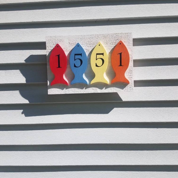 Custom Fish House Number Sign: Lake House Address Plaque - Etsy