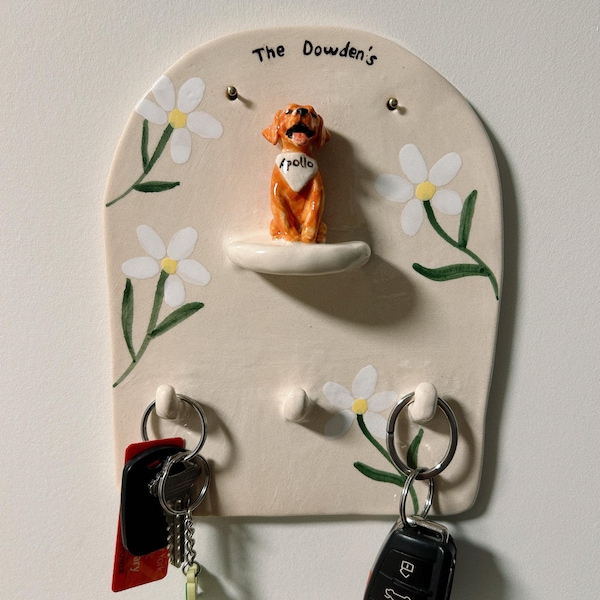 Personalized Key Holder With Custom Pet Figurine Entryway Decor ...