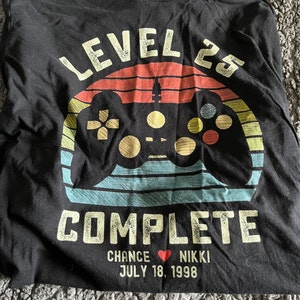 25th Anniversary Gift, Personalization Level 25 Complete Shirt, 25 Year ...