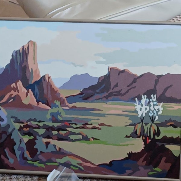 Vintage Paint by Number Kit Adult, DIY Desert Landscape Painting Easy ...