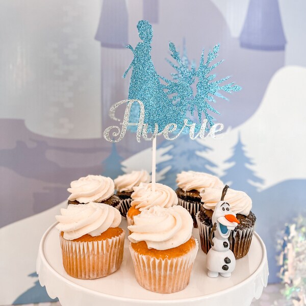 FROZEN Inspired Cake Topper, Personalized Frozen Cake Topper, Elsa Cake ...