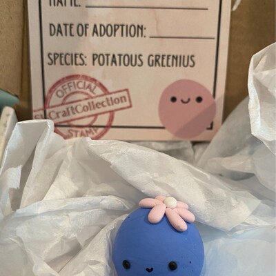 Purple Spring Desk Potato Polymer Clay Figurine Desk Buddy - Etsy