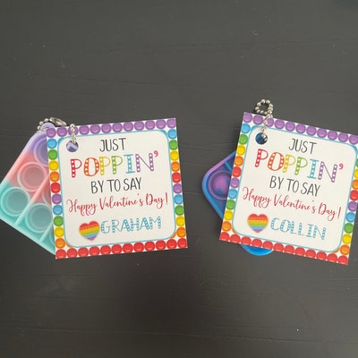 Editable Valentine's Pop Bubble Gift Tags Valentines Day Pop Fidget ...