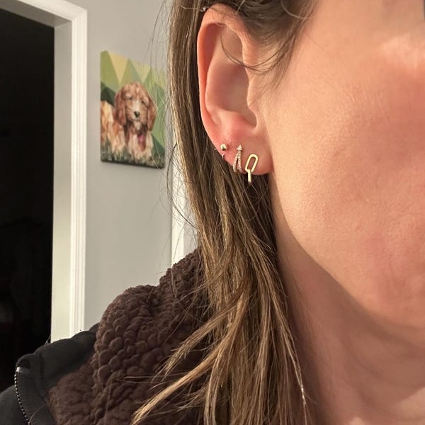 14K Black MOISSANITE EARRINGS/ 3mm, 4mm, 5mm, Everyday Earrings / 14k Yellow Gold Earrings / 14k ...