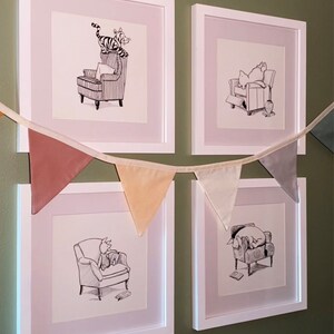 Boho Rainbow Bunting Banner, Colorful Bunting Garland, Neutral Fabric ...