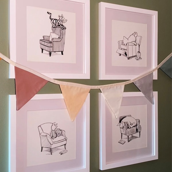 Boho Rainbow Bunting Banner, Colorful Bunting Garland, Neutral Fabric ...