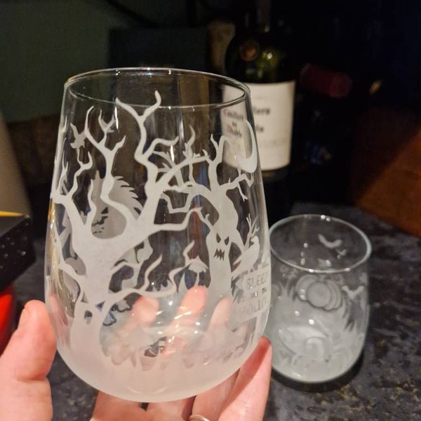 Ocean Life Etched Glasses, Marine Life Wine Glass, Coral Reef Glass ...
