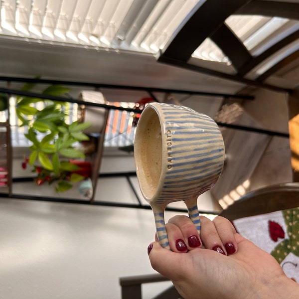 Handmade Ceramic Pottery Mugs, Cute Aesthetic Mug, Coffee Clay Mug ...